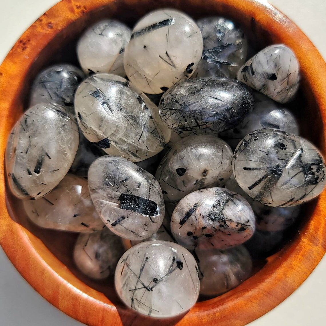 Black Tourmaline in Quartz Tumble | S,M,L | No. 454 (polished Pocket ...
