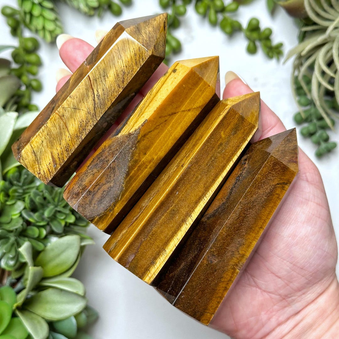 Tigers Eye Point - Self Standing - Root, Sacral, and Solar Plexus ...