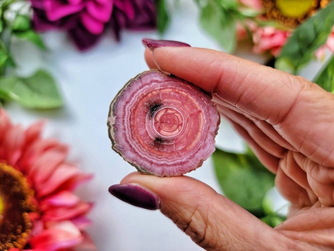 Polished High Quality Rhodochrosite Slice From Argentina - #1 - Etsy