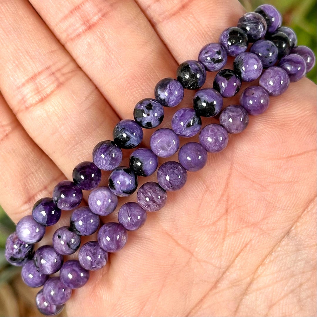 4-5mm Charoite Bracelets - Third Eye and Crown Chakra - No. 601 - Etsy