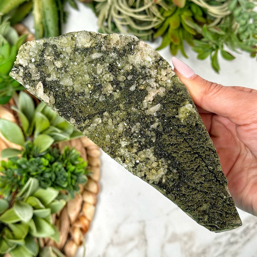 RARE FIND Fairy Forest Epidote on Quartz 5 - Etsy