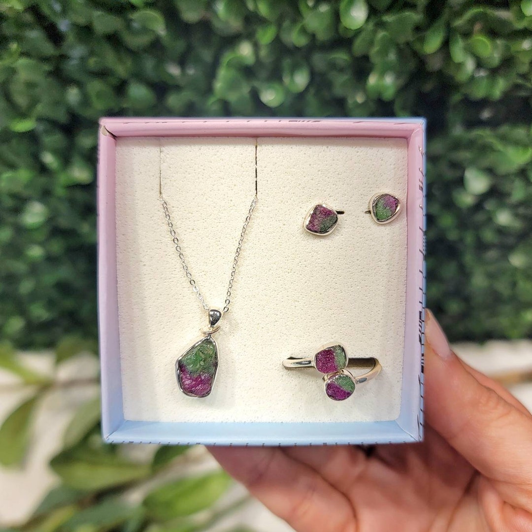 Ruby in Zoisite Jewelry Gift Set Sterling Silver No. 292 925 Sterling ...