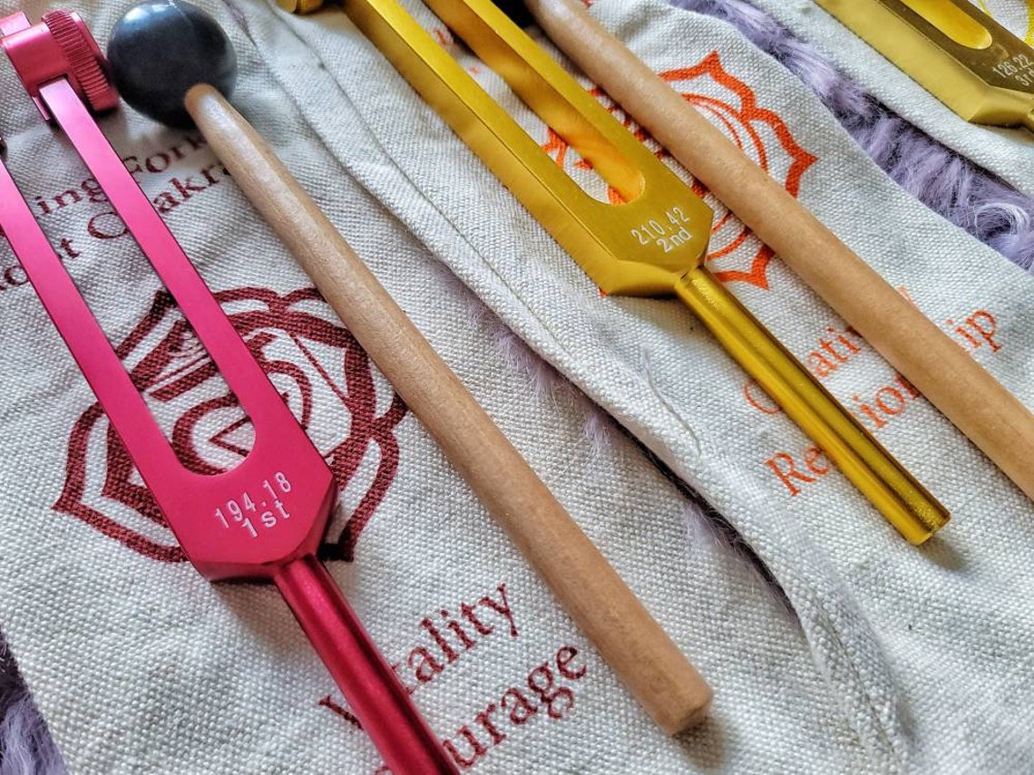 Tuning Forks Chakra Set Weighted Tuning Forks balances - Etsy