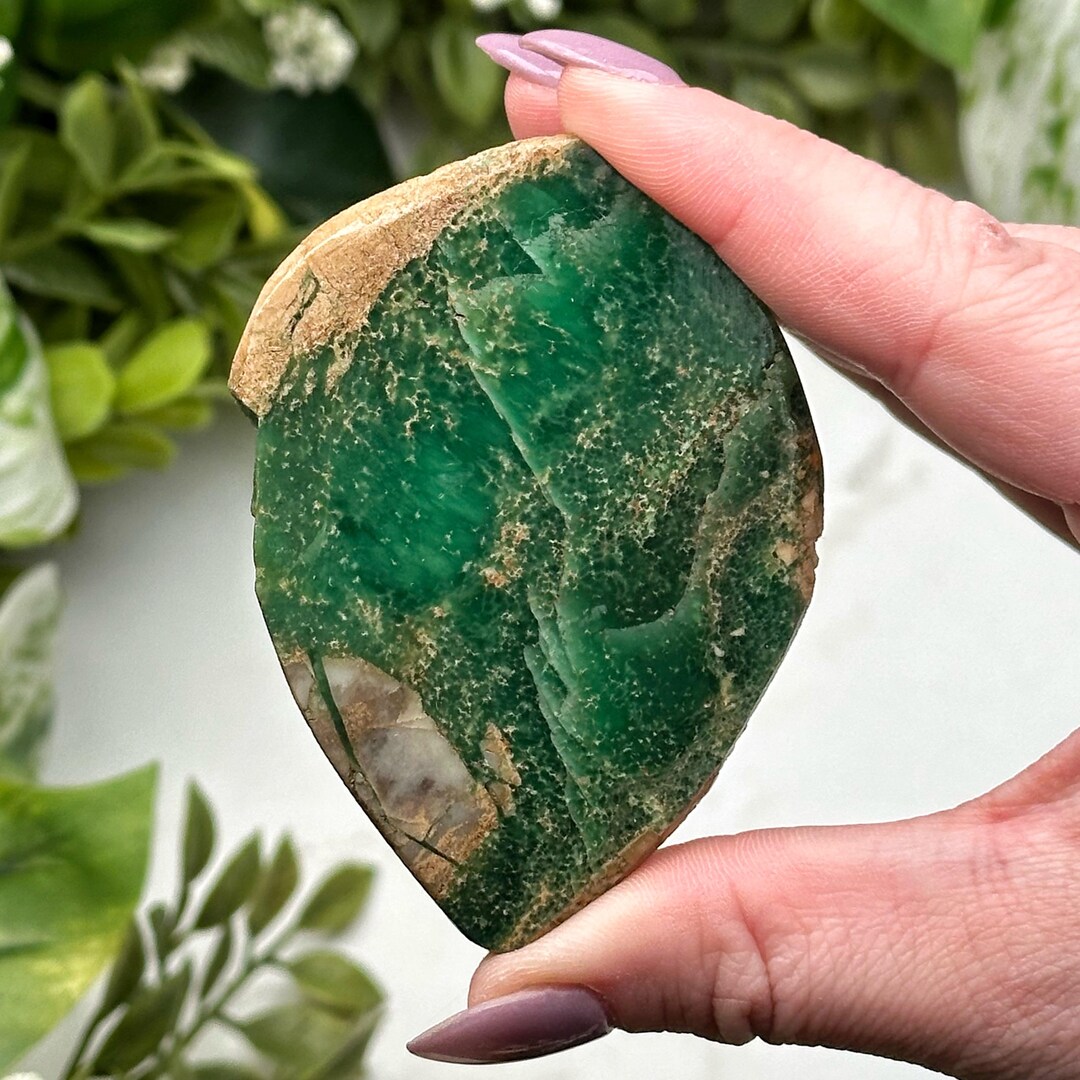 Variscite Slab | 34g | - #3 (polished Green Crystal Chunk, Heart Chakra ...