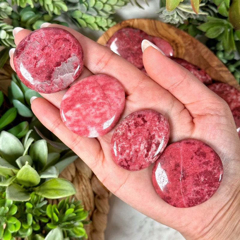 Thulite Palm Stone Heart - Etsy