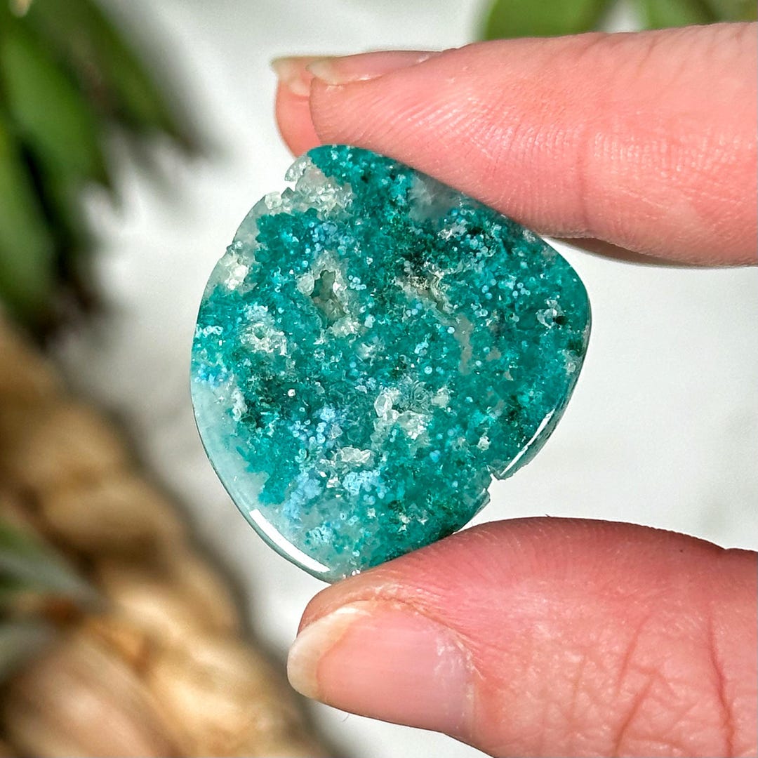 Dioptase Cabochon | 13g | - #1 (polished Green Crystal Jewelry, Healing ...