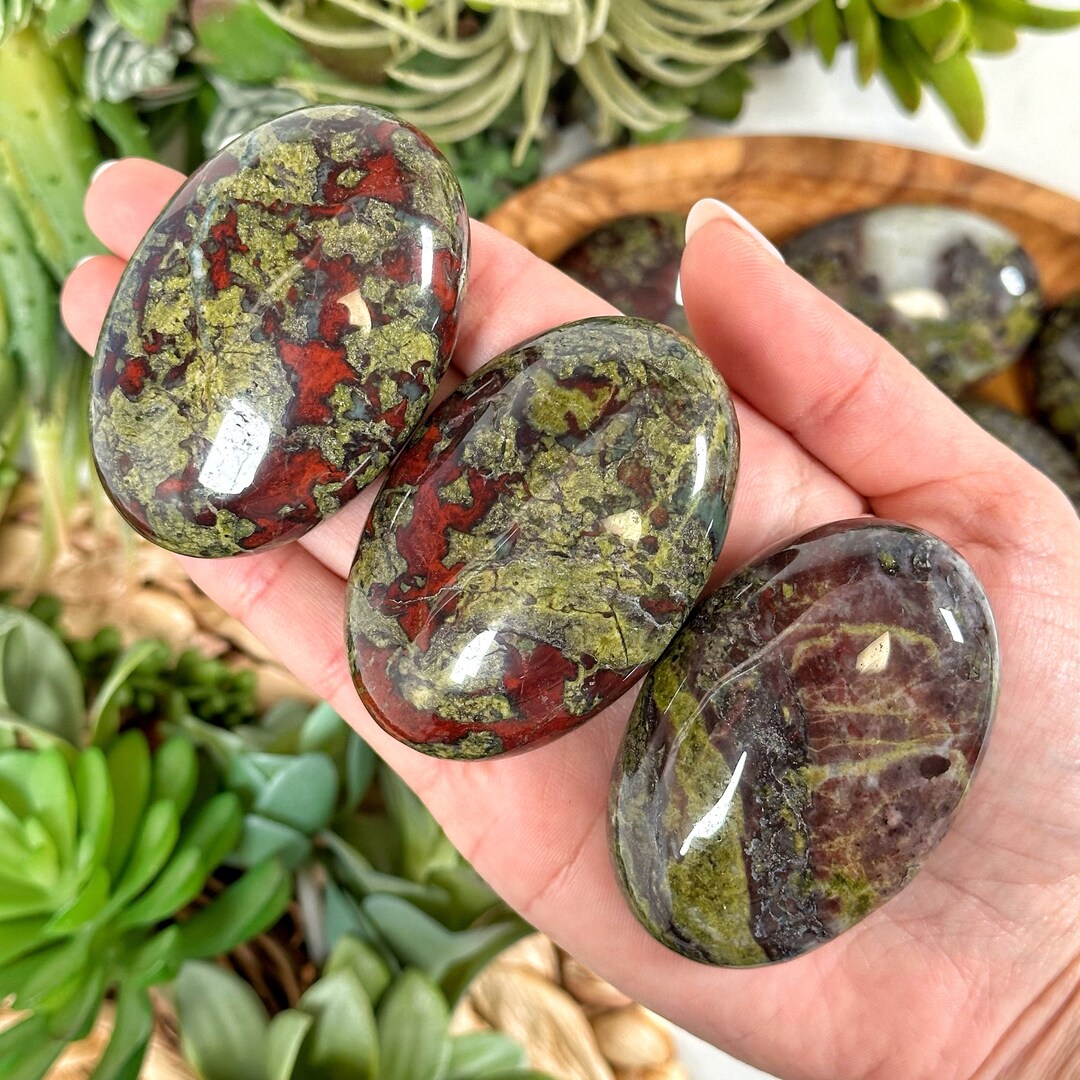 Dragon Blood Jasper Palmstone - Root and Heart Chakra - No. 176 - Etsy