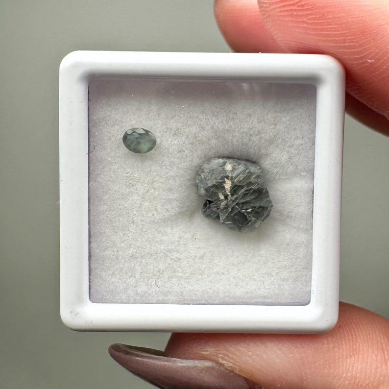 Alexandrite Set | Raw & Polished | - #2 (raw Green Crystal Specimen ...