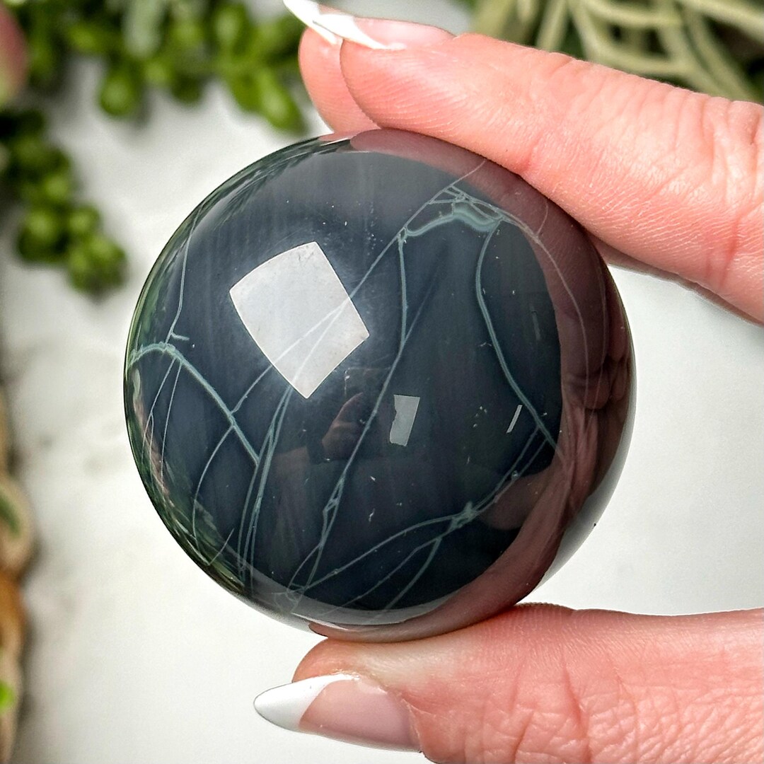 Spider Web Obsidian Sphere - #11 - Etsy