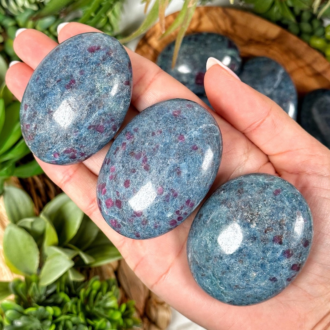 Ruby in Kyanite Palm Stone No. 120 - Etsy