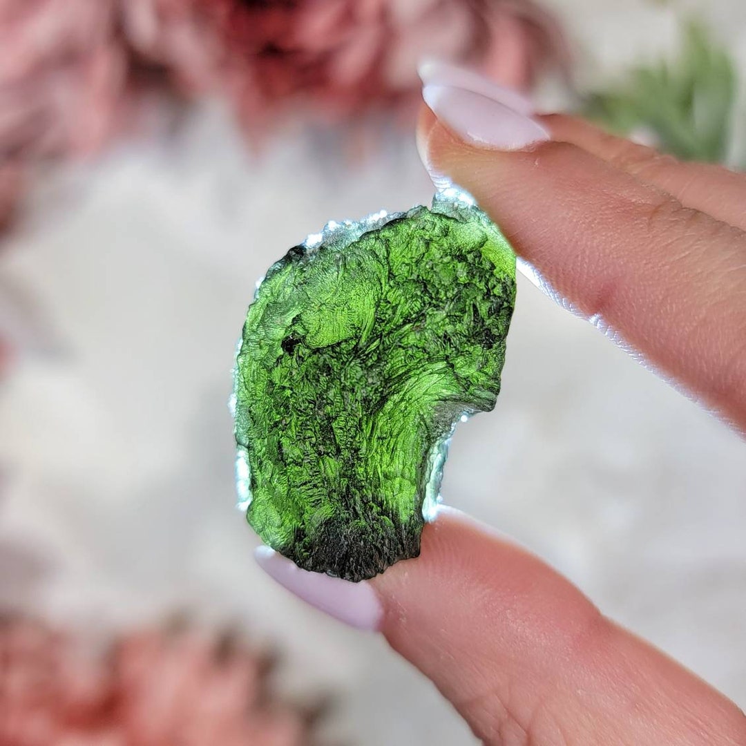 Genuine Moldavite | 13.2g | - #A5 (raw Space Tektite Crystal, Heart ...