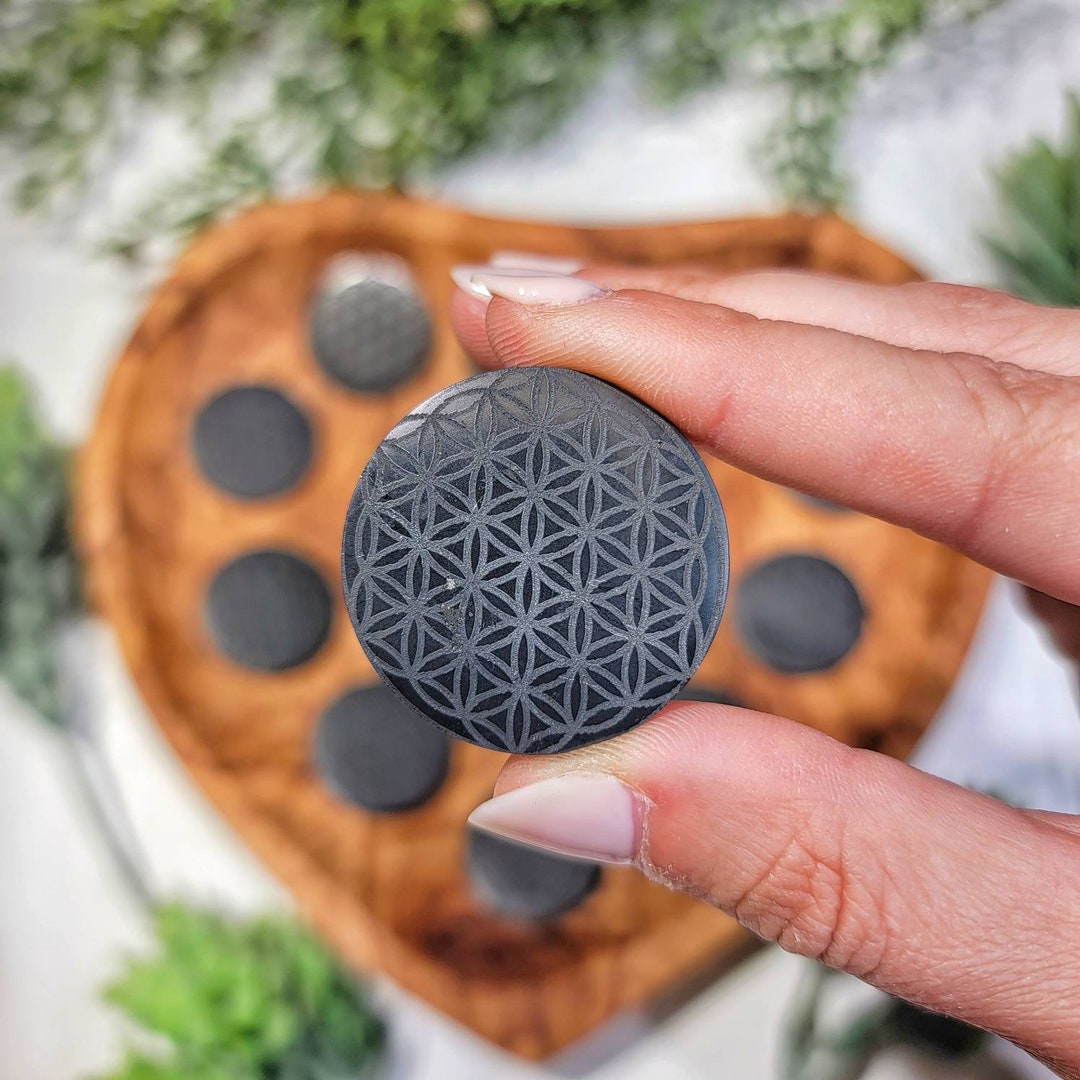 Flower of Life Shungite Electronic Sticker - EMF Protector - No. 946 - Etsy