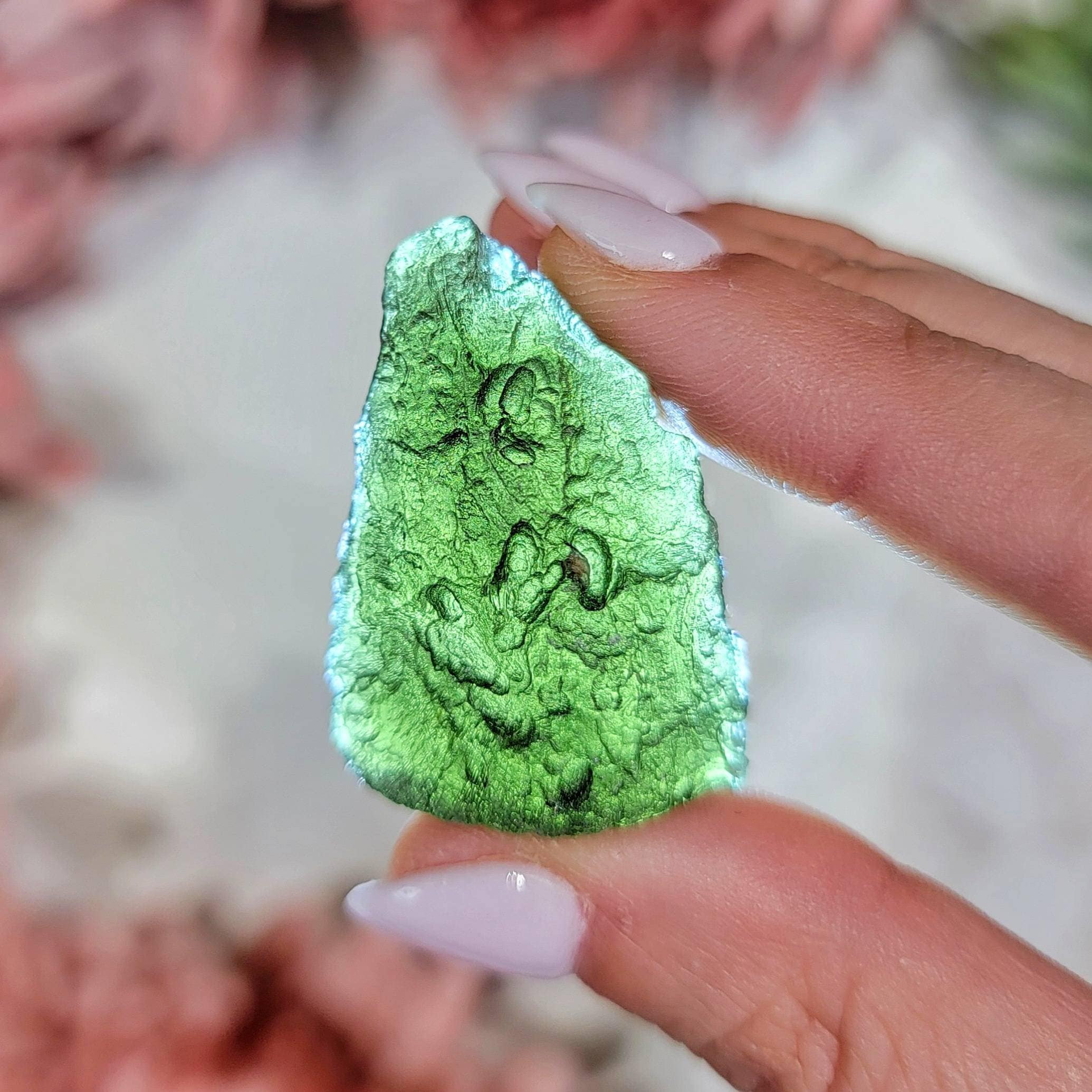 Genuine Moldavite | 10.9g | - #A11 (raw Space Tektite Crystal, Heart ...