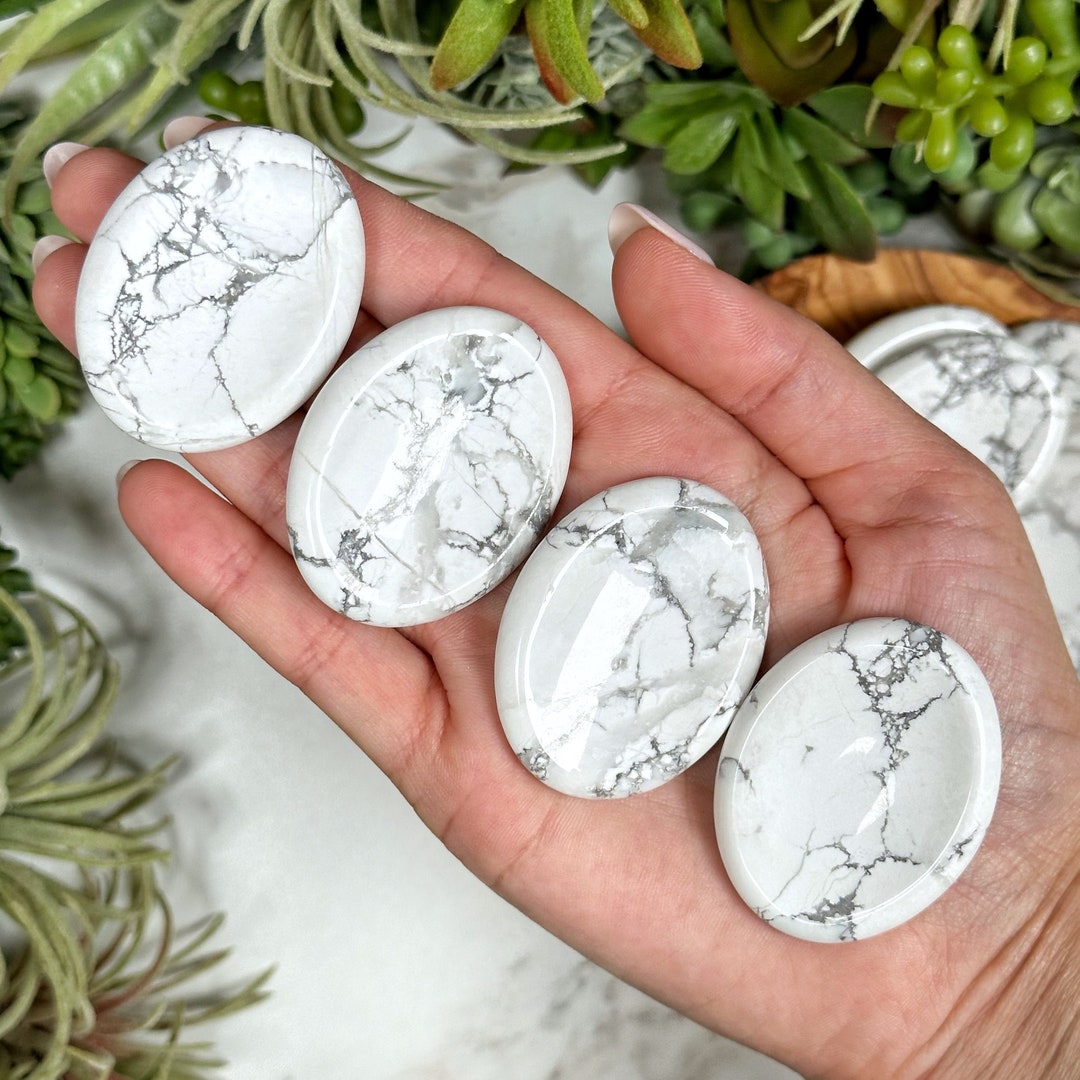 Howlite Worry Stone - Crown Chakra - No. 354 - Etsy