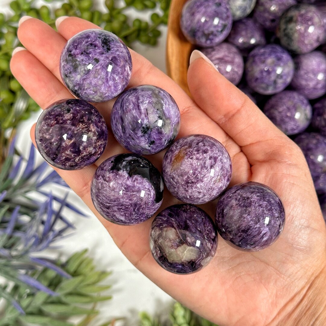 Charoite Spheres - Third Eye and Crown Chakra - No. 28 - Etsy