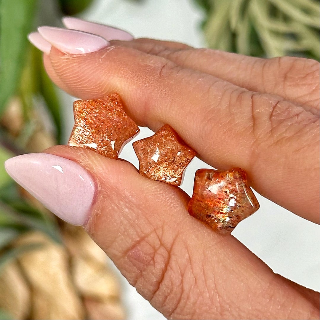 Mini Sunstone Star | 1g | - No. 931 (polished Orange Crystal Carving ...