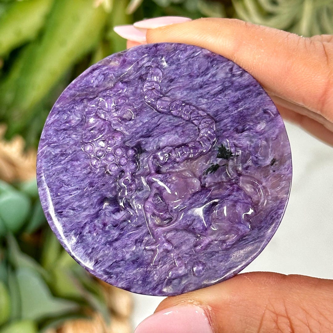 Charoite Rat | 27g | - #1 (polished Purple Crystal Carving, Crown ...