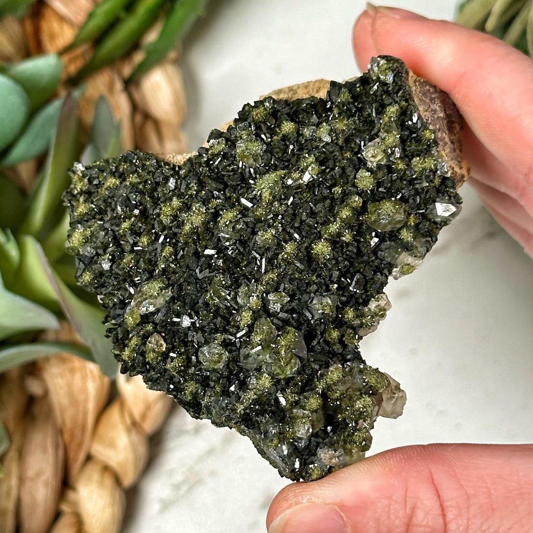 RARE FIND Fairy Forest Epidote on Quartz 12 - Etsy