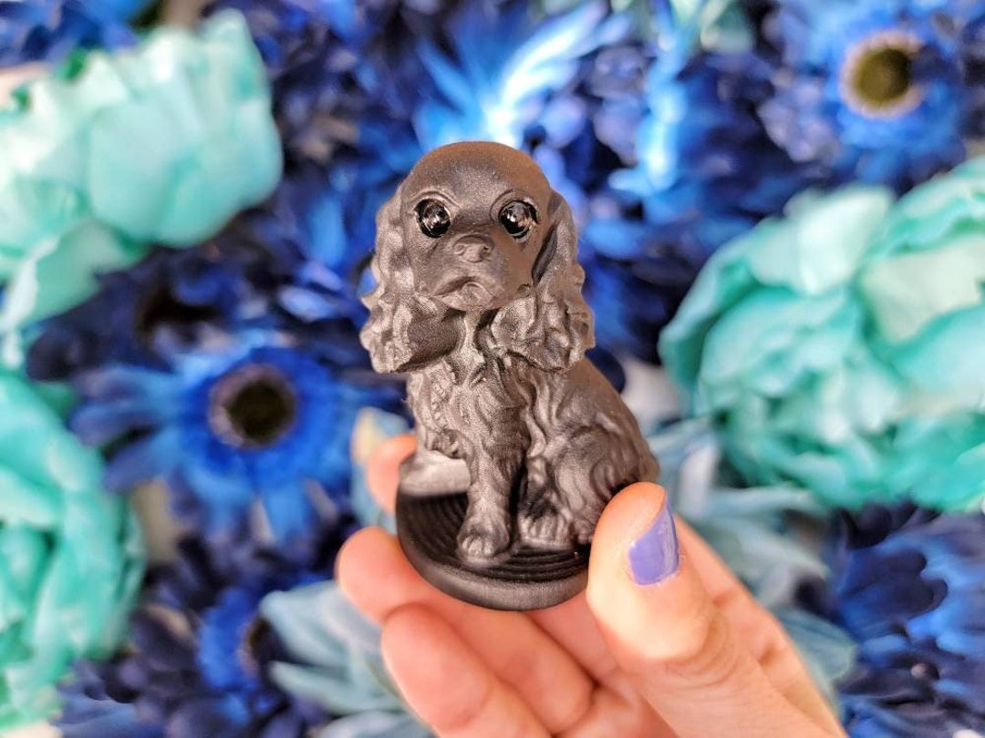 Black Obsidian Cocker Spaniel Self-standing Black Obsidian Dog No. 969 ...