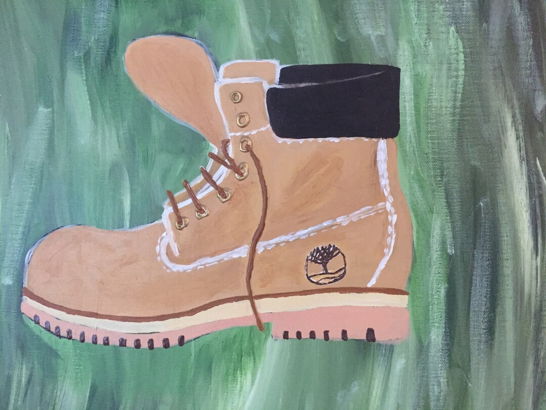 Timberland Boot Original Painting on Canvas 16”x20”x1/2, Great for a ...