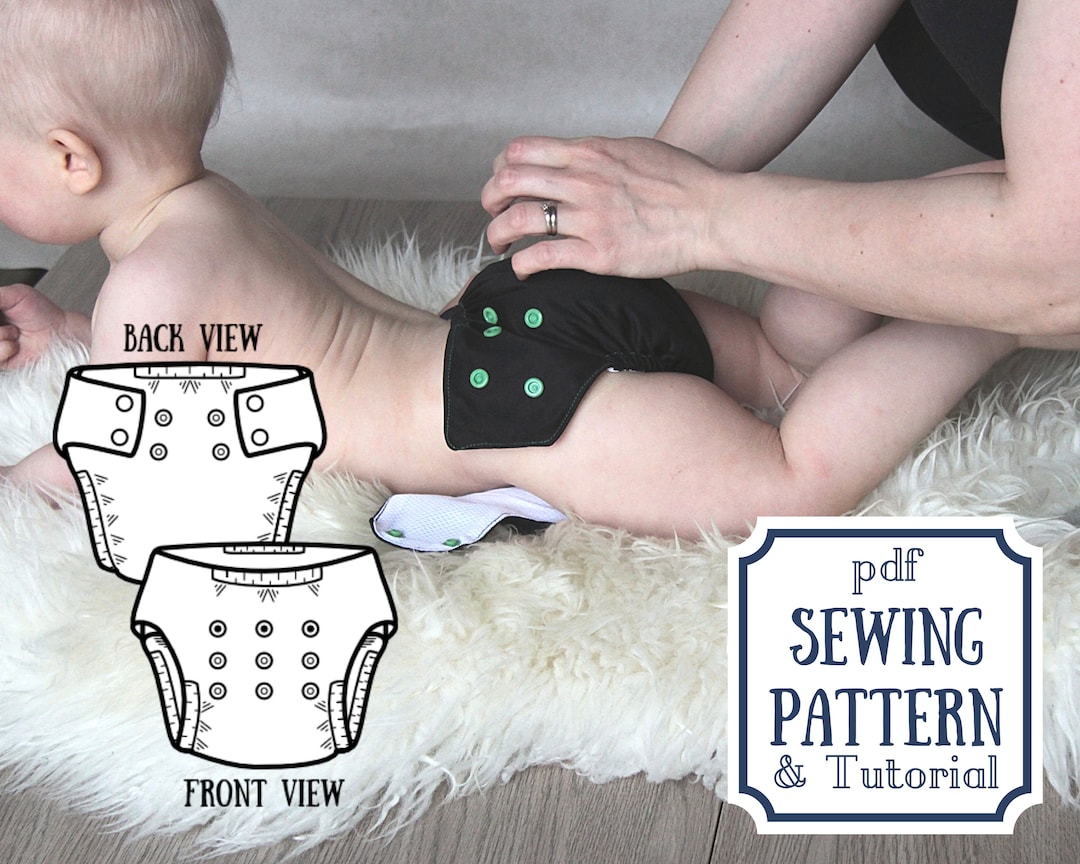 Cloth Diaper Sewing PATTERN - One Size Pocket Diaper for Squirmy Babies ...