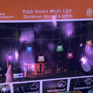 Outdoor String Lights Plug-in Multi Color White LED Smart Wifi LED ...