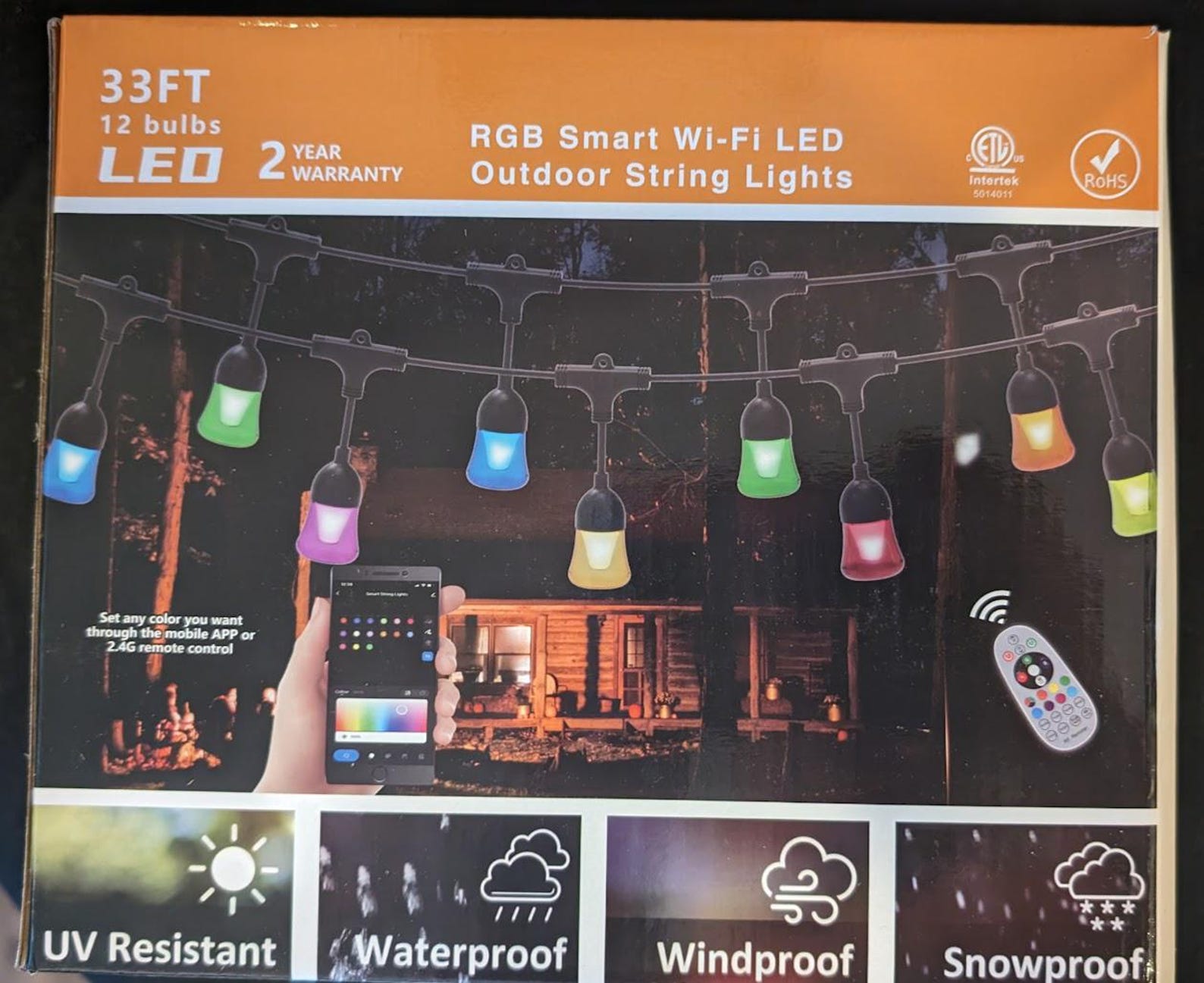 Outdoor String Lights Plug-in Multi Color White LED Smart Wifi LED ...