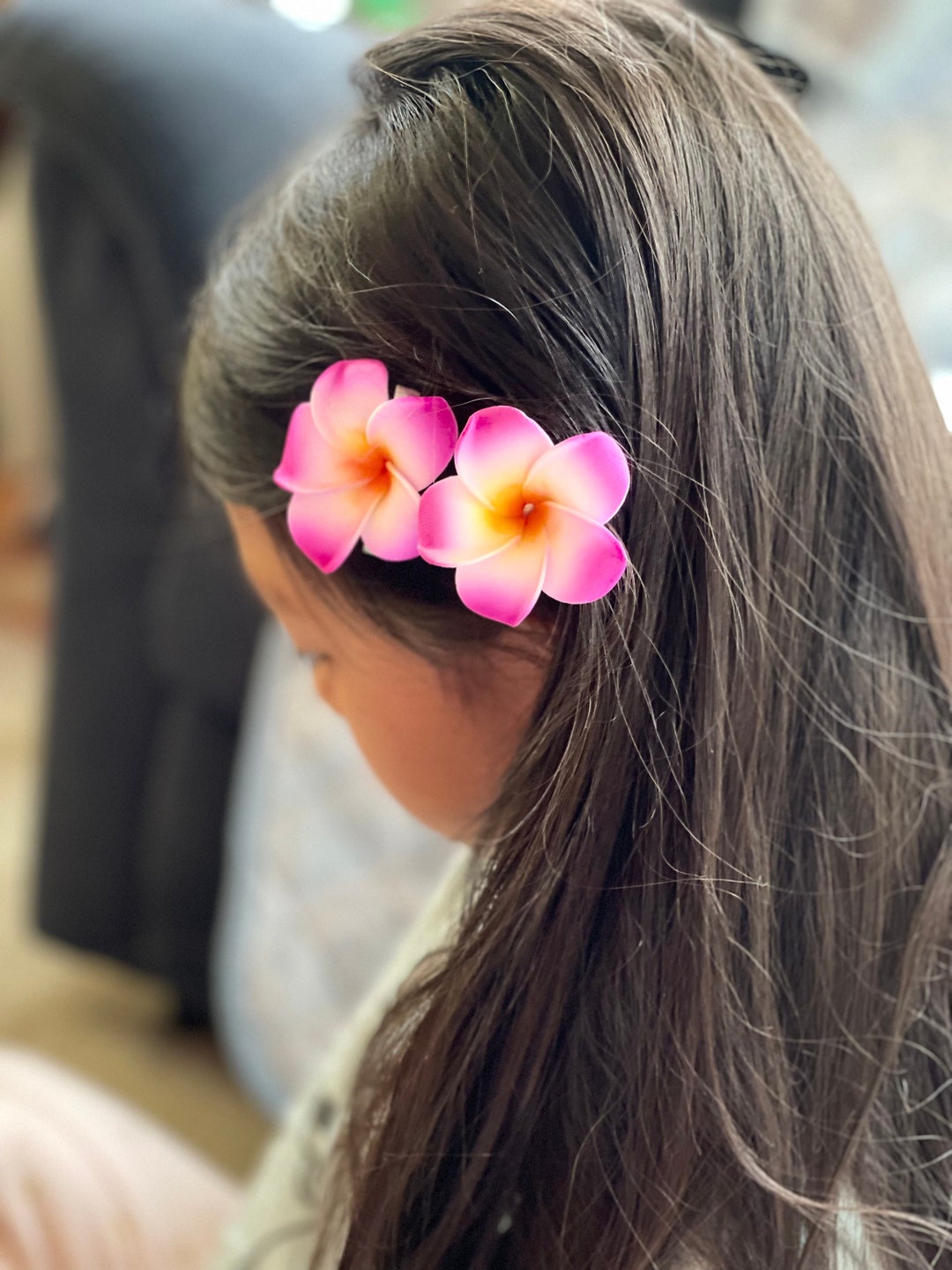 Handmade Plumeria Flower Hair Clips: Tropical Hawaiian Wedding ...