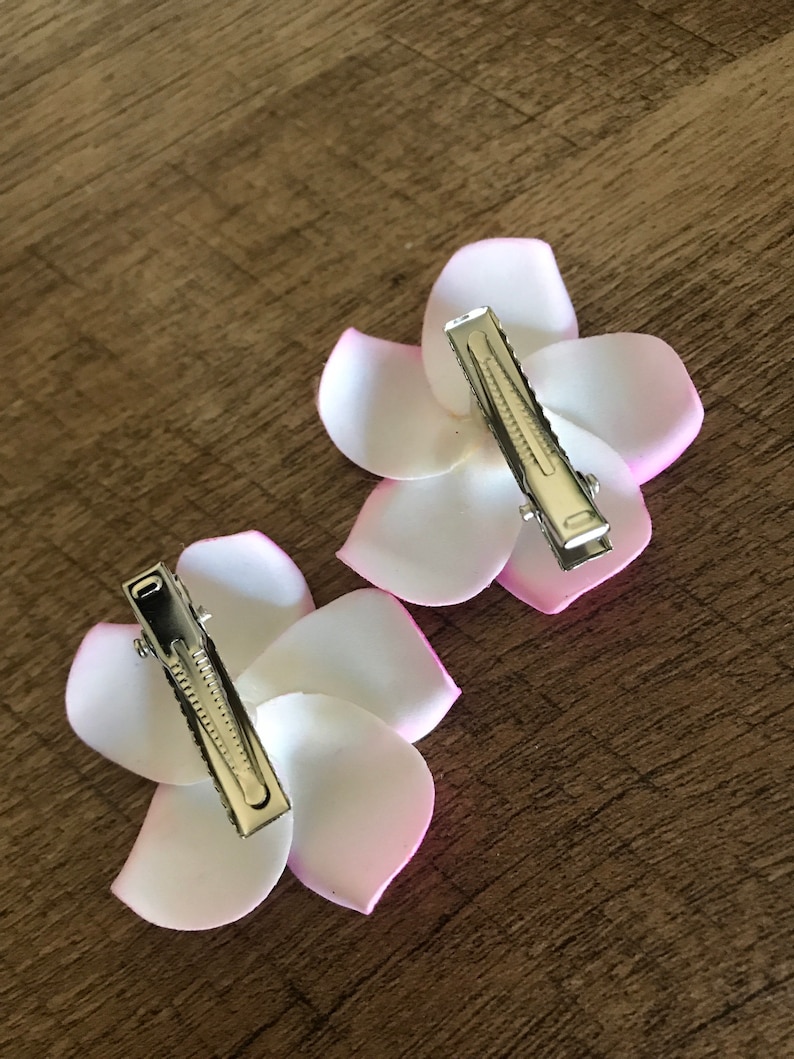 Handmade Plumeria Flower Hair Clips: Tropical Hawaiian Wedding ...