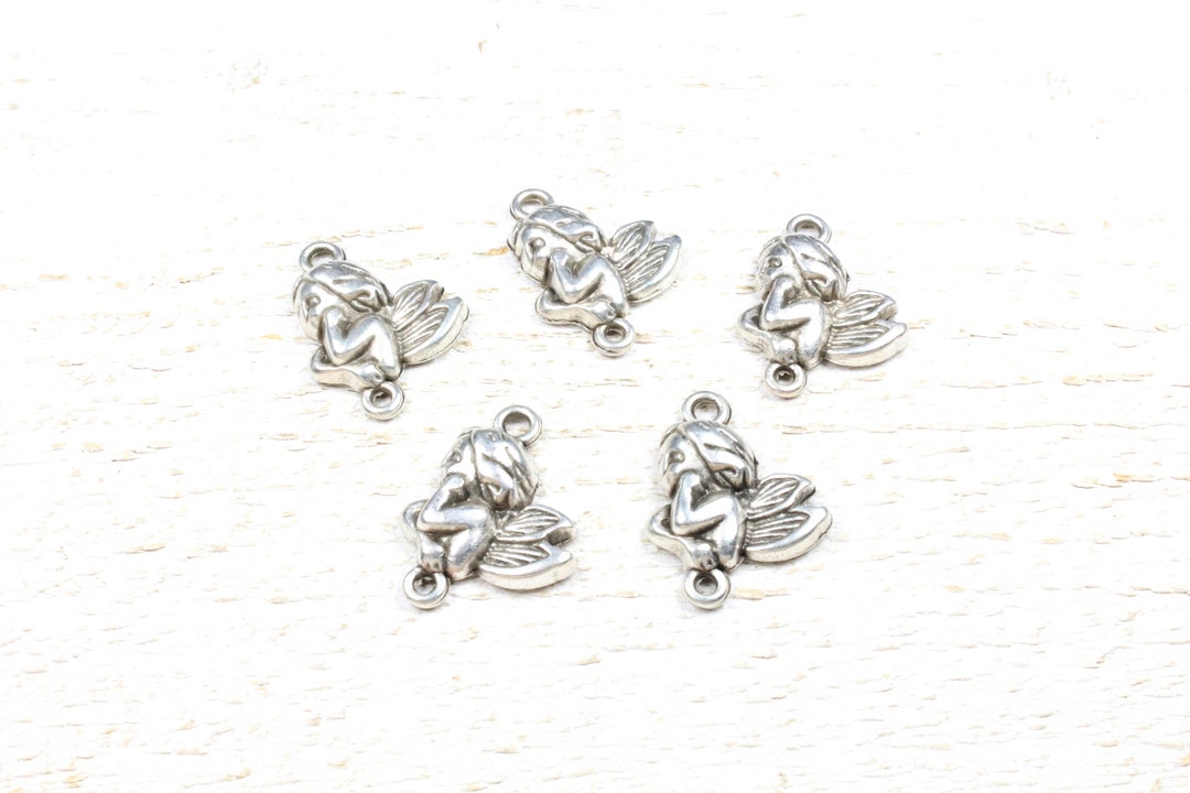 5 Silver-colored Metal Angel Connectors - 20 X 15mm - Etsy
