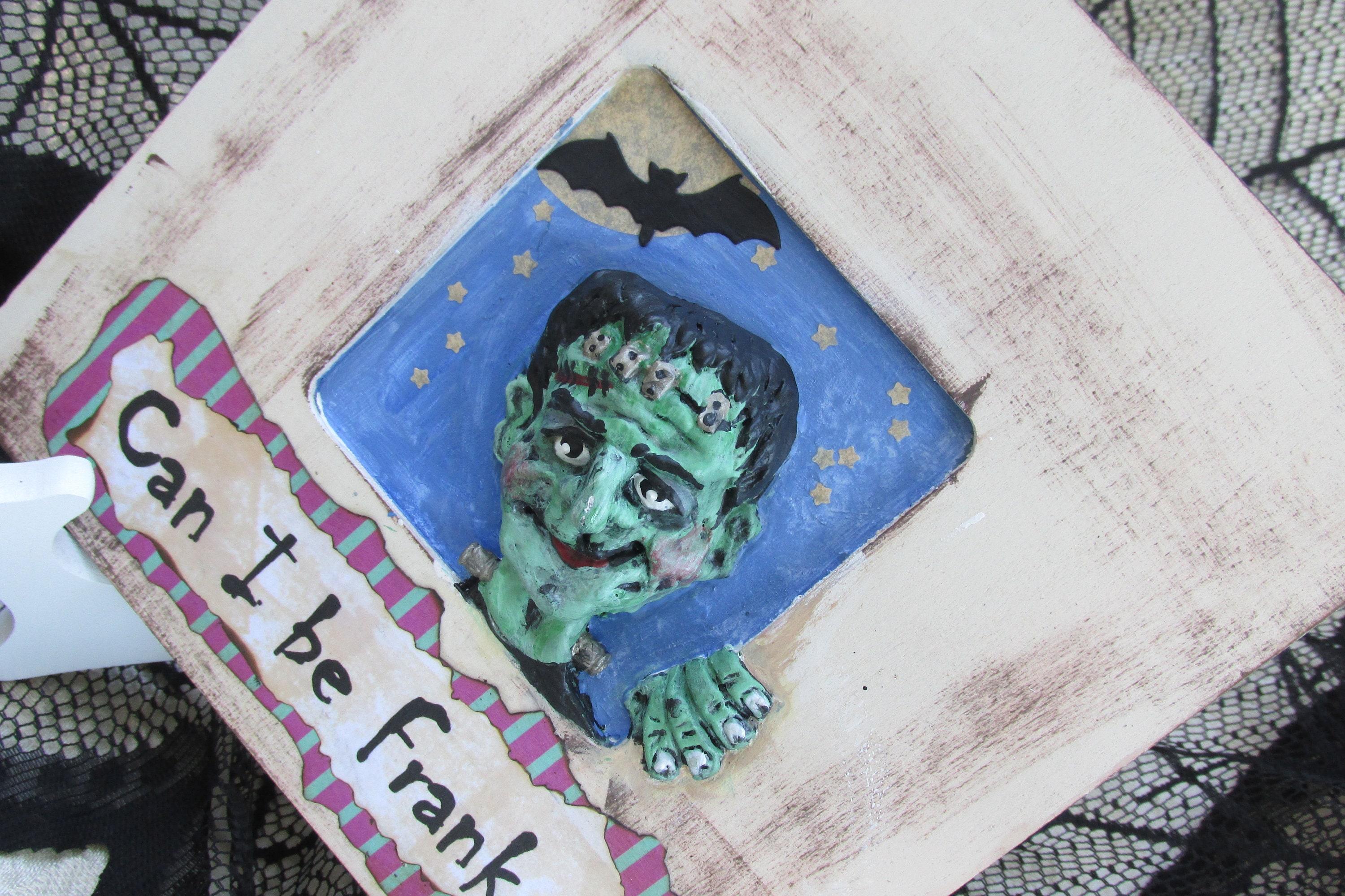 Frankenstein Peeking in the Window Original One Of a Kind Unique Piece ...