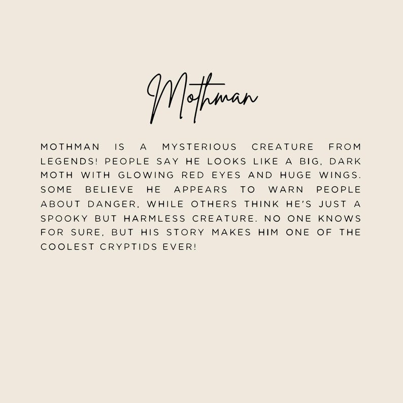 Mothman Art Print Cryptid Print Crptozoology Print Mothman Wall Art ...