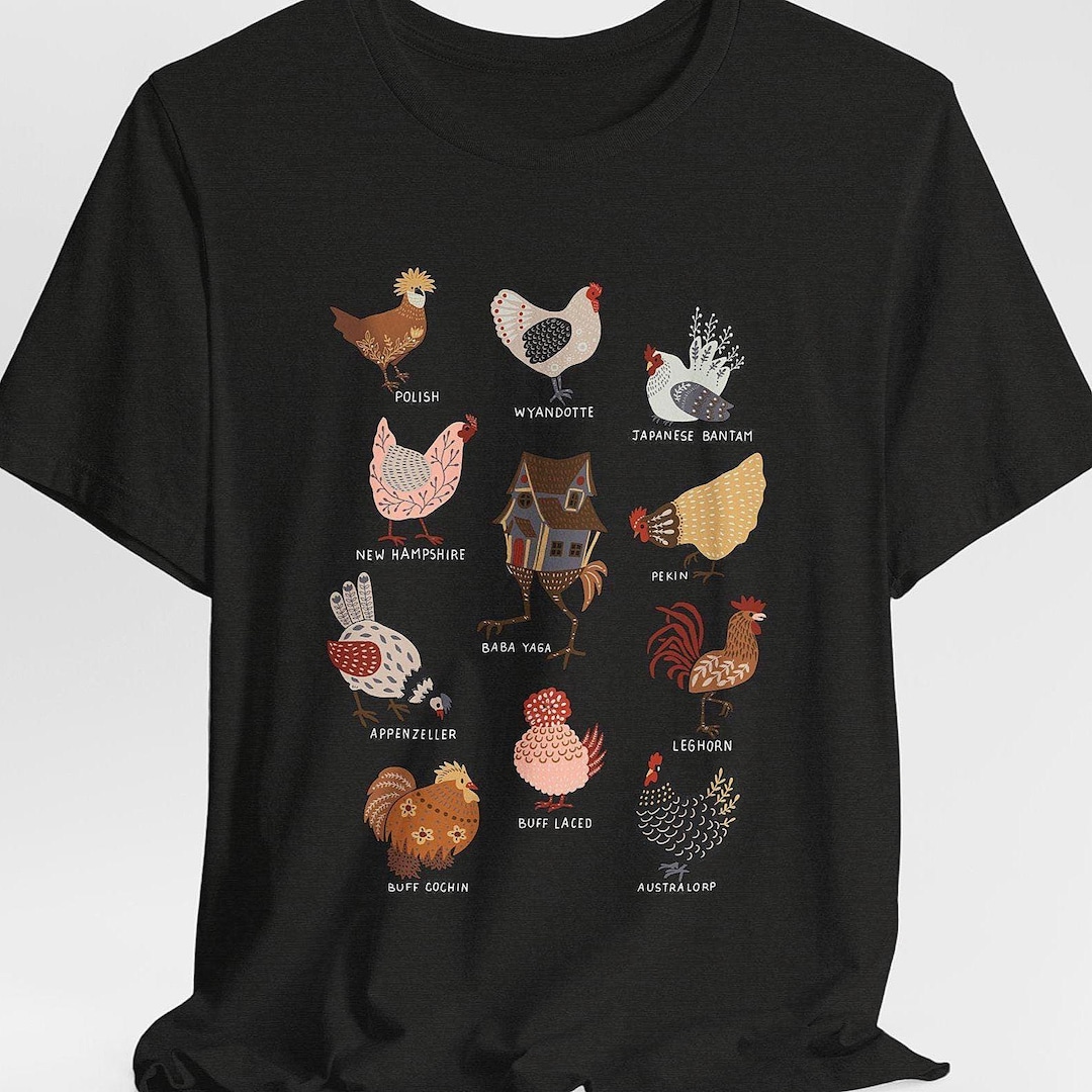 Baba Yaga Chicken T-shirt: Hand-drawn Cryptid Folk Art - Etsy