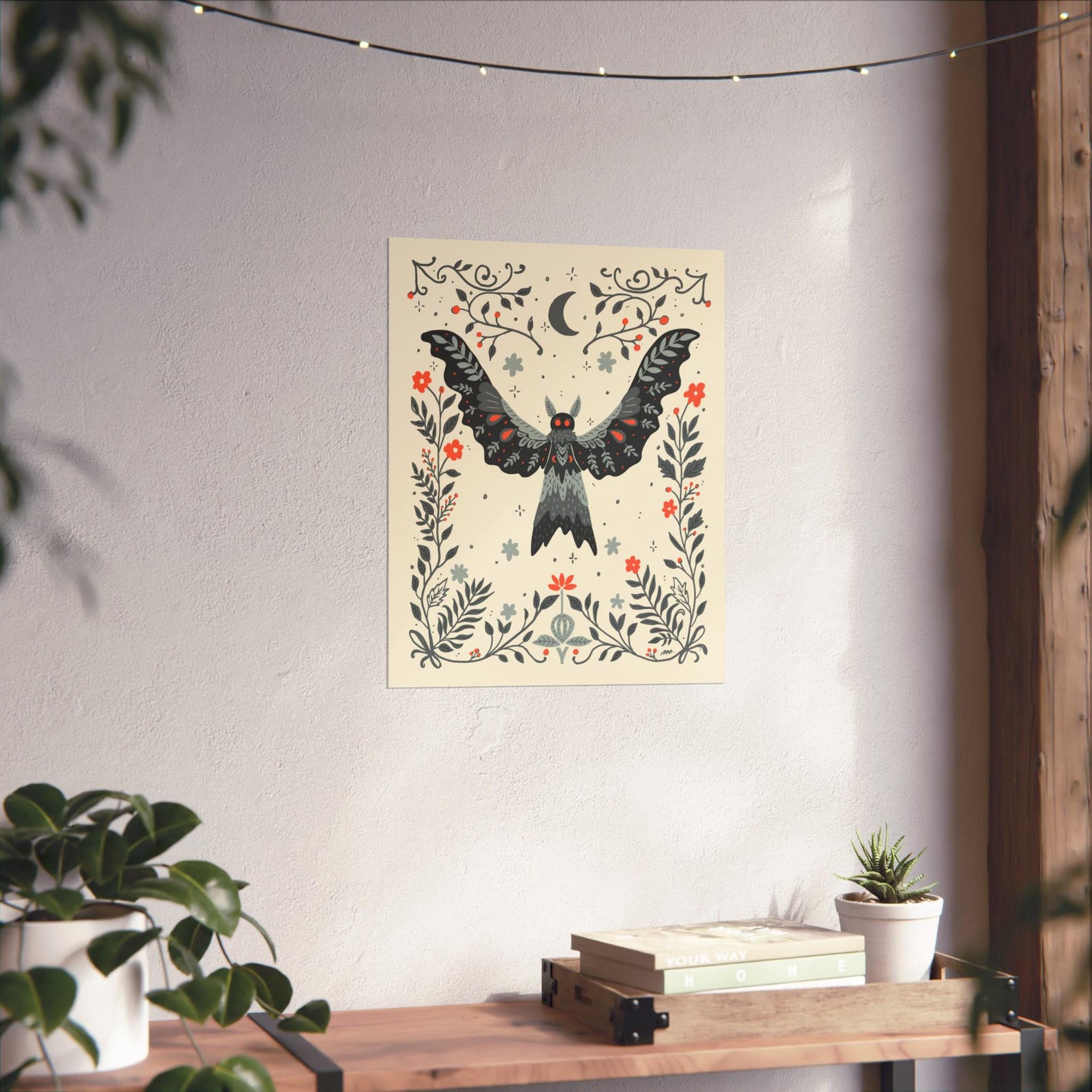 Mothman Art Print Cryptid Print Crptozoology Print Mothman Wall Art Home Decor Wall Art Cute ...