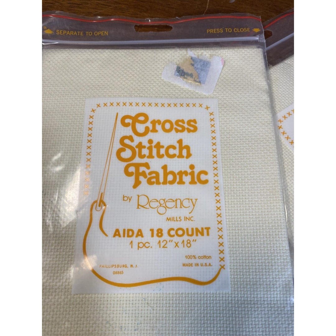Regency Mills 18 Count Aida Cross Stitch Fabric - White 12" X 18" - 100 ...
