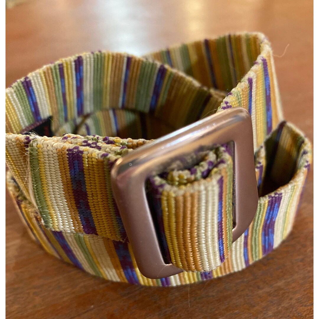 Bison Designs Striped Webbing Belt in Medium With Metal Buckle - Etsy