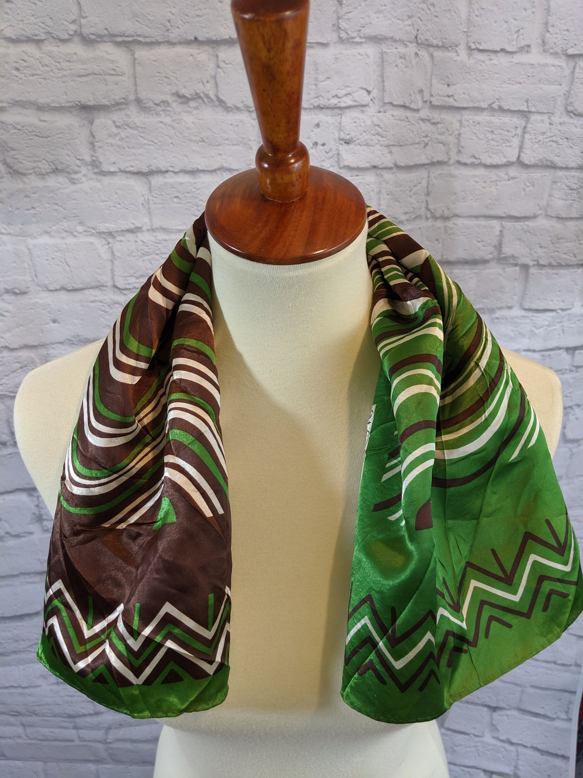 Écharpe verte et brune Femmes dames écharpe carrée | Etsy