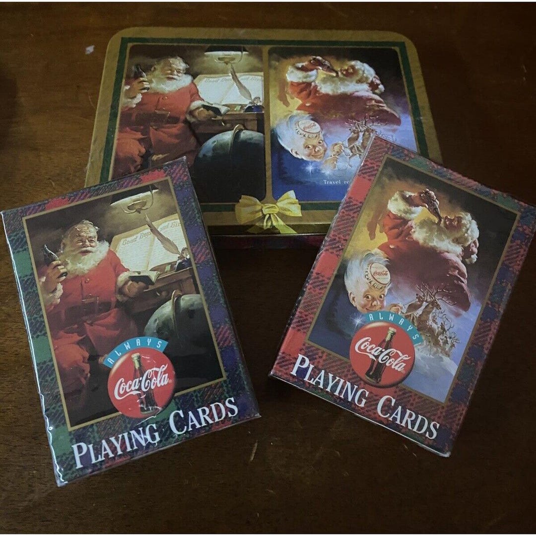 Coca-cola Santa Playing Cards, Collection, Twin Pack, USA - Etsy
