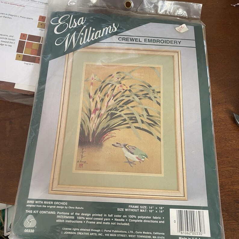 Elsa Williams Crewel Embroidery Kit Bird With River Orchids - Etsy