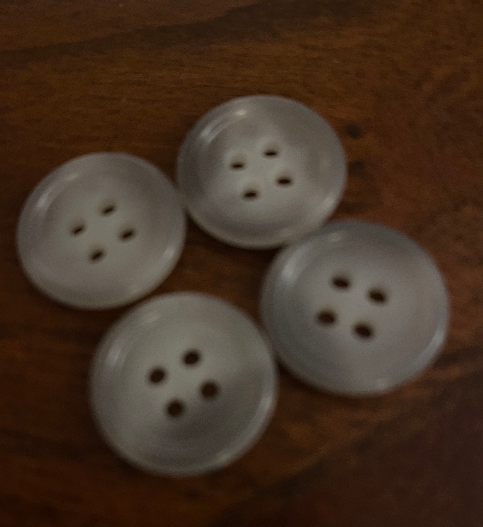 Vintage Small Buttons White Textured 4 Button Set Plastic Buttons ...