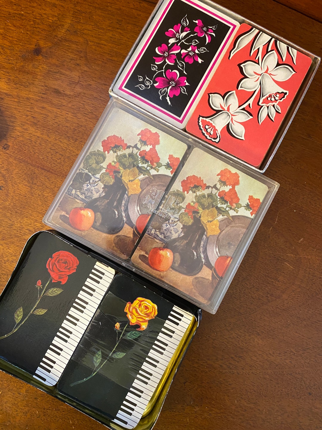 Double Sets of Playing Cards, Vintage Deck of Cards for Crafts or ...