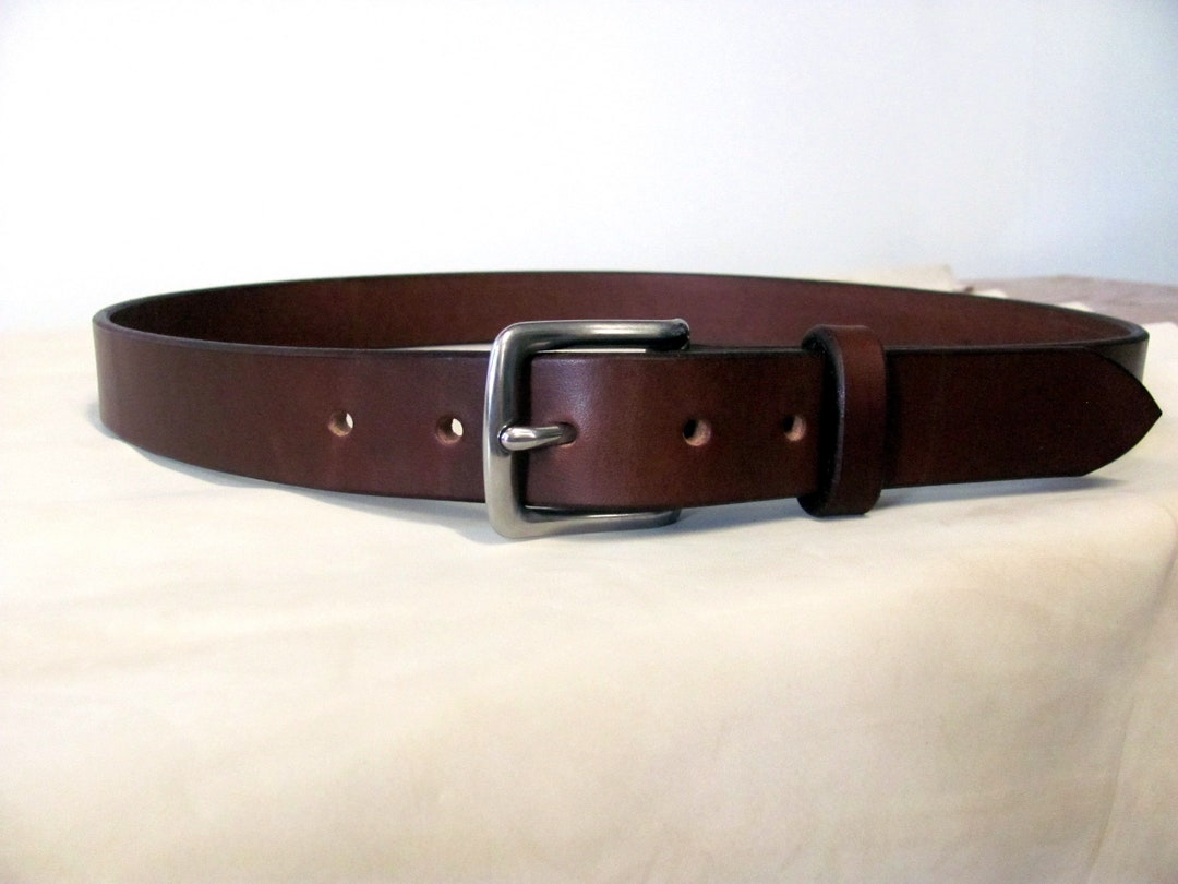 Handcrafted Walnut (chocolate) Full Grain Leather Belt - Etsy