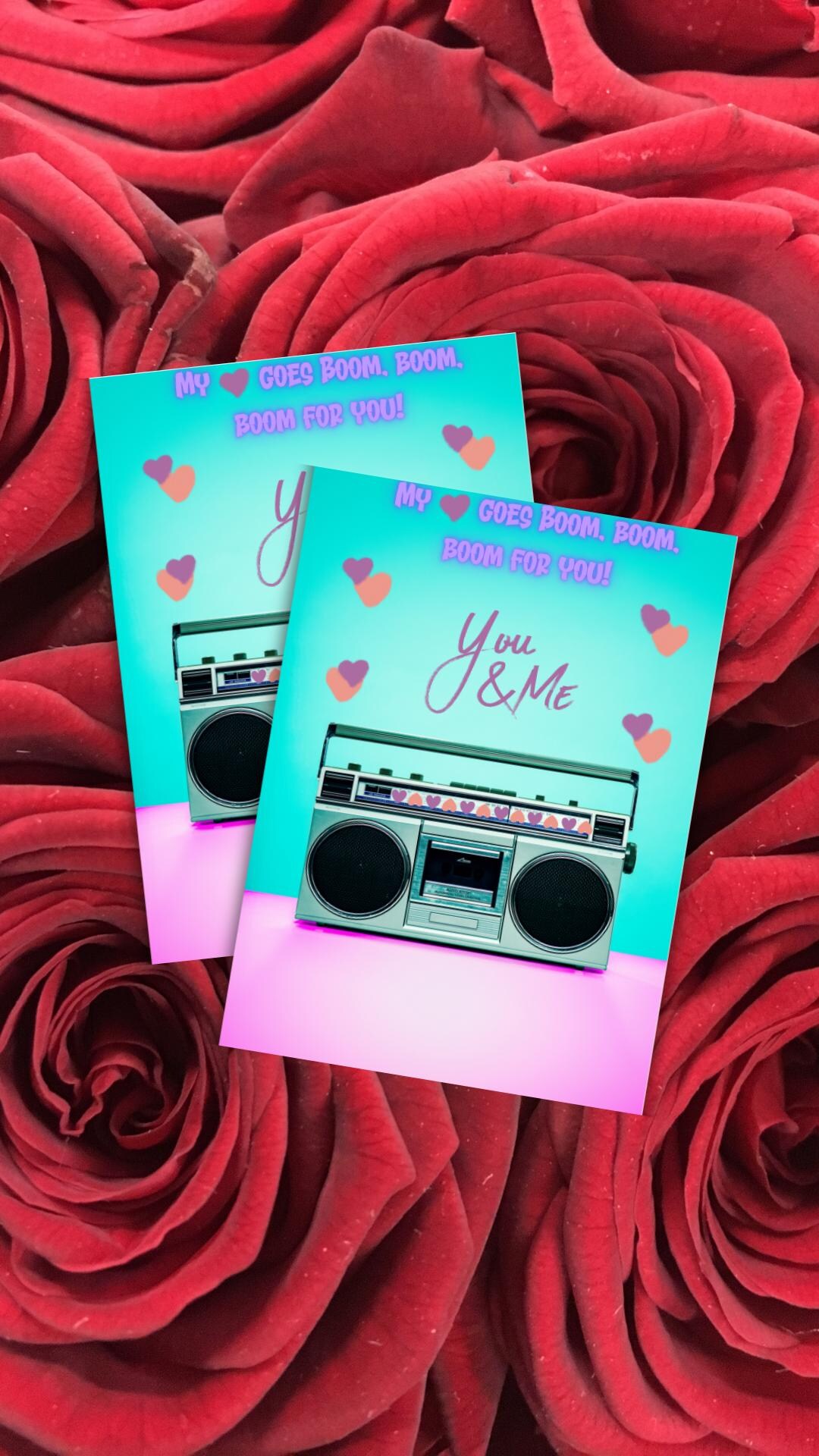 Giant Valentine Card Printable: Retro Boombox Design (digital Download ...