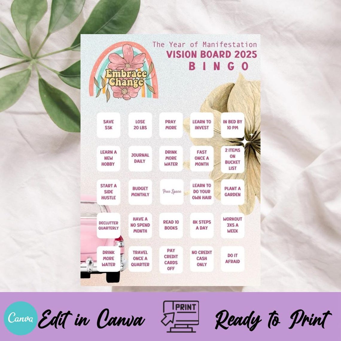 Vision Board Template Vision Board Bingo Vision Board Kit Vision Board ...