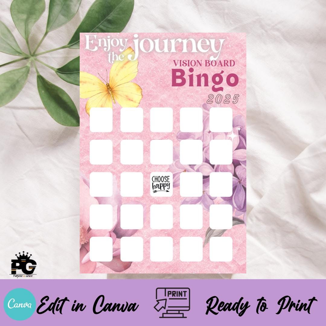 Vision Board Template Vision Board Bingo Vision Board Kit Vision Board ...