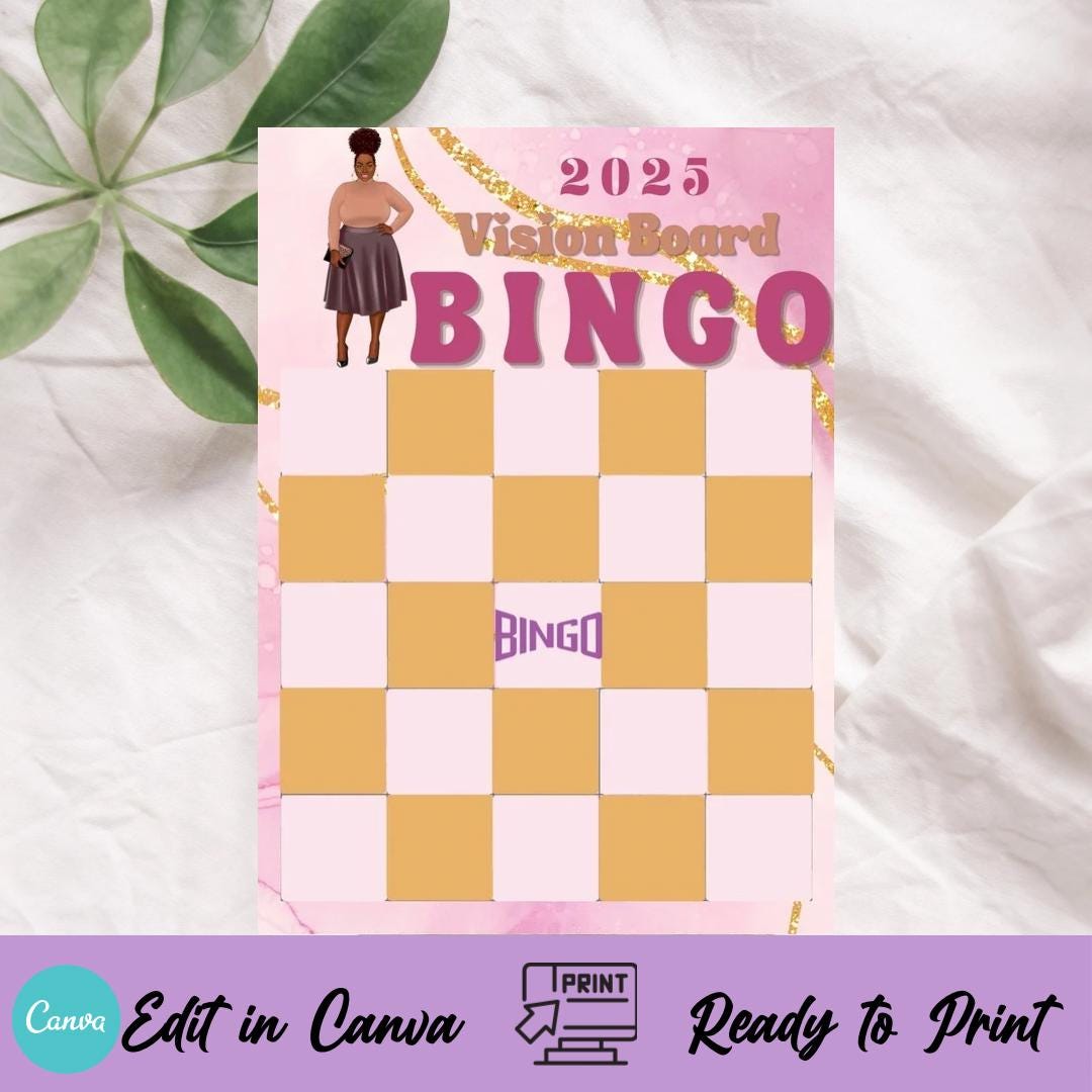 Vision Board Bingo New Year Resolution Vision Board Printable Vision ...