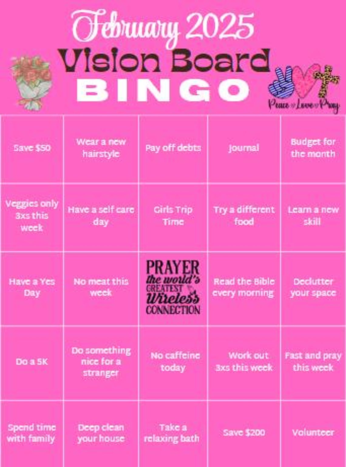 Vision Board Bingo 2025 - Etsy