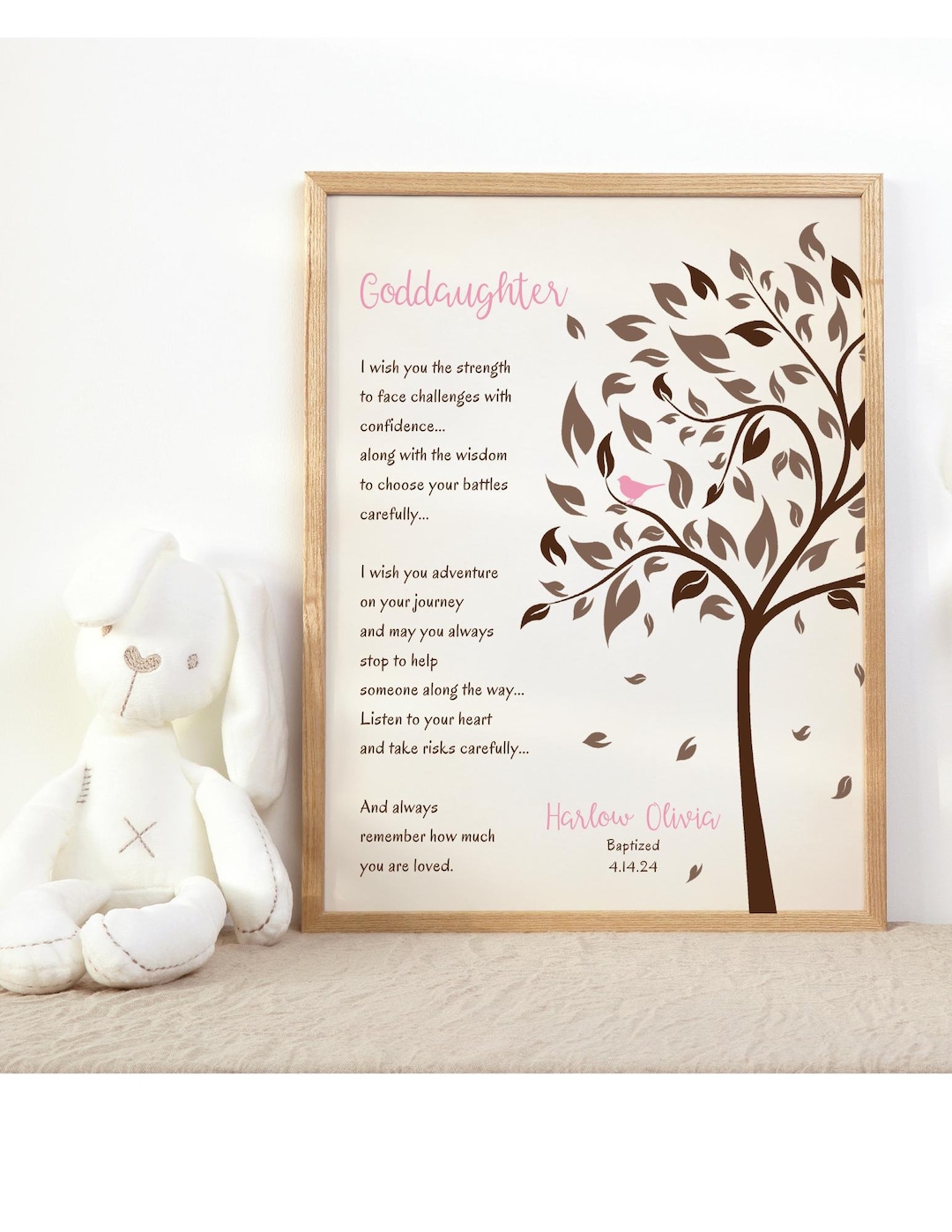 Baptism Printable|goddaughter Poem|custom Name Goddaughter Print ...