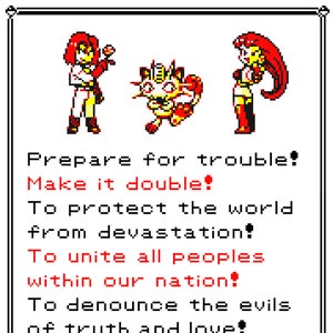 Pokemon Team Rocket Motto // Retro Video Game Sprite Cross Stitch ...