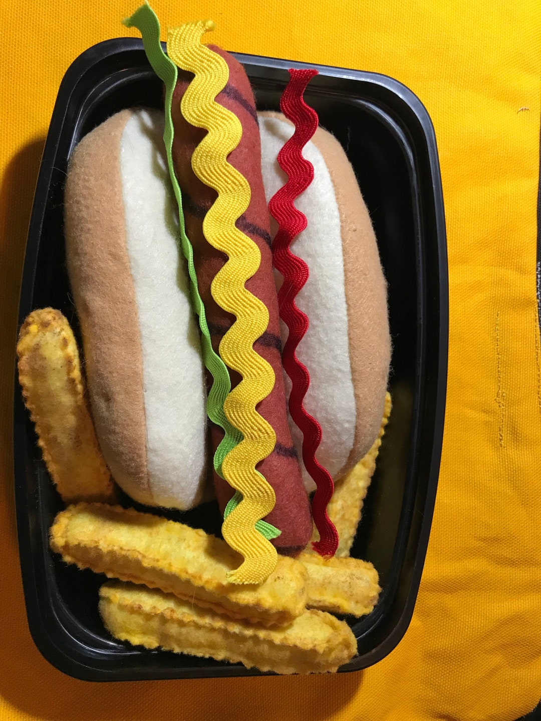 Hot Dog With French Fries Felt Play Food - Etsy